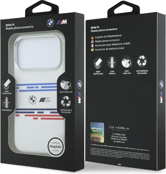 BMW M Silicon Horizontal Line MagSafe Case for iPhone 17 Pro White ...