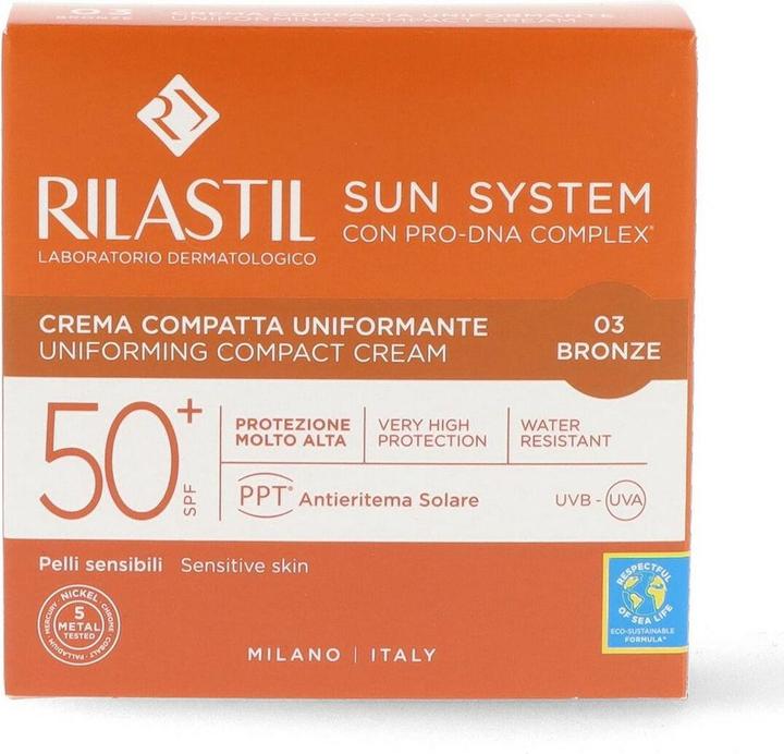 Rilastil Sun System Uniform Compact Cream Spf50 Colour 03 Bronze 10g ...
