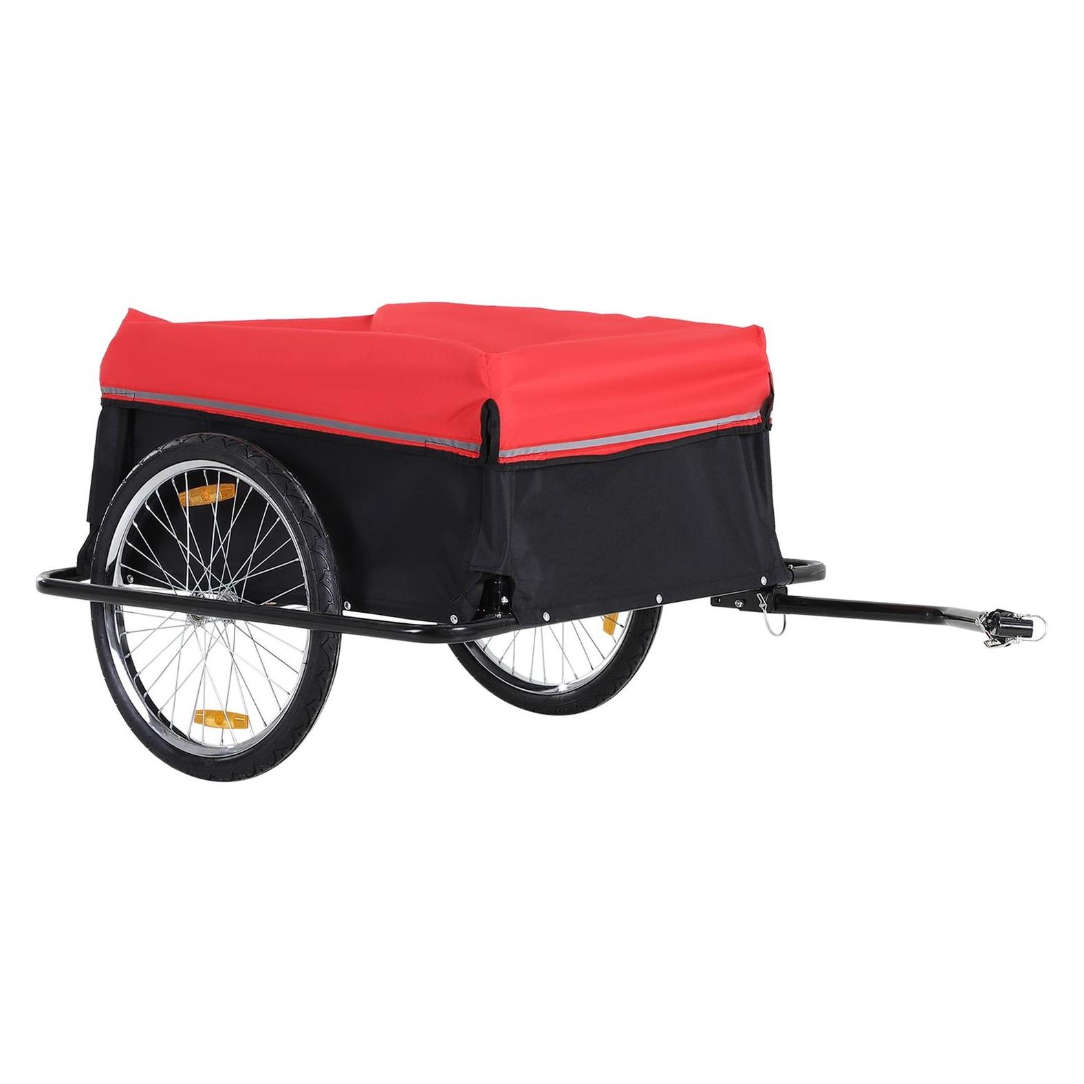 JTI Lastenanhänger Transportanhänger Lasten-Fahrradanhänger Schwarz+Rot ...