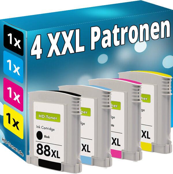 Druckfuxx SET 4x TINTE PATRONEN für HP 88XL OfficeJet Pro L7680 L7700 ...