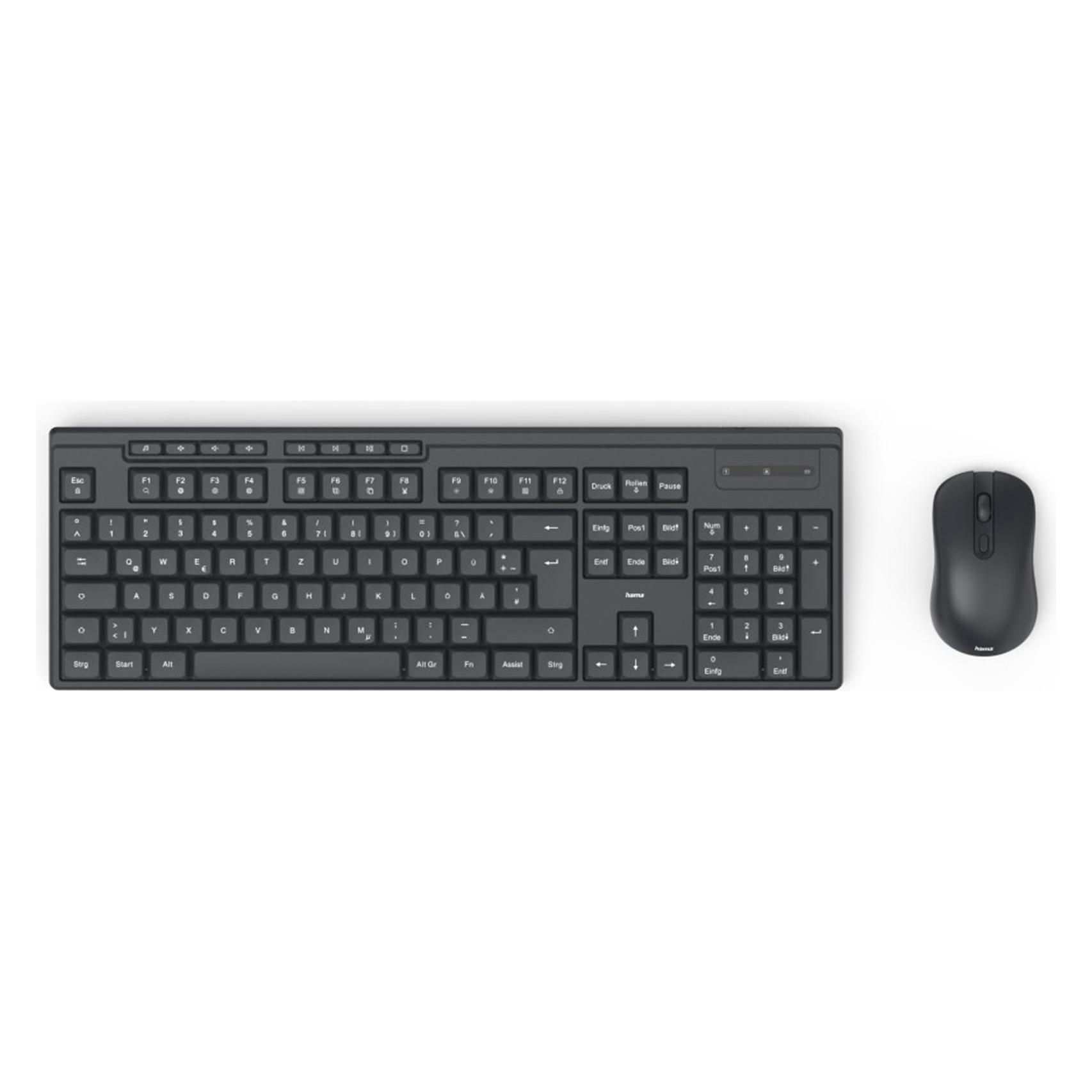 Hama WKM-200 Funk Tastatur, Maus-Set Deutsch, QWERTZ Schwarz - Galaxus