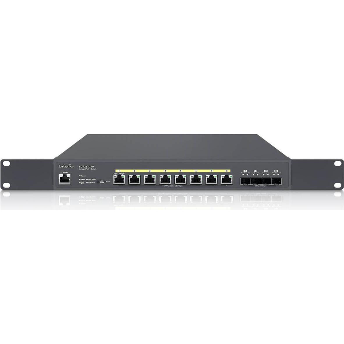 EnGenius Managed CloudSwitch Aggregate 8-port 10Gigabit 420W PoE++ 4x ...