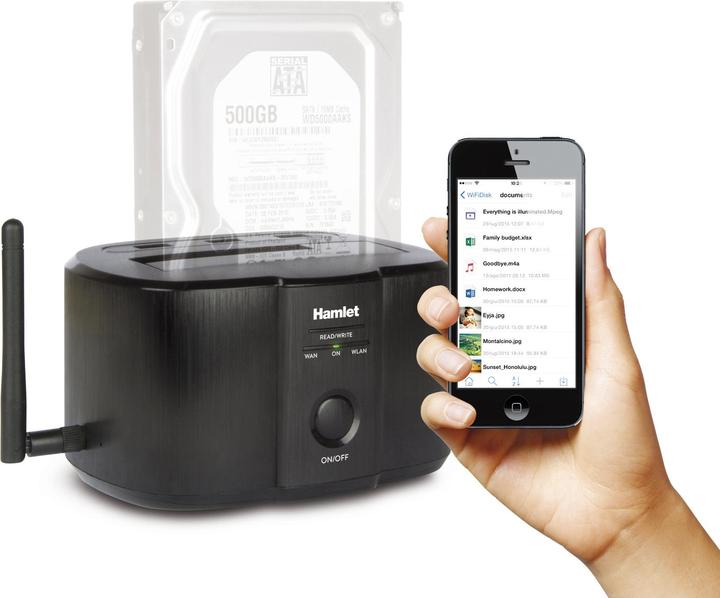 Hamlet Wi-Fi Docking Station für 2,5"- oder 3,5"-Sata-Festplatten - Galaxus