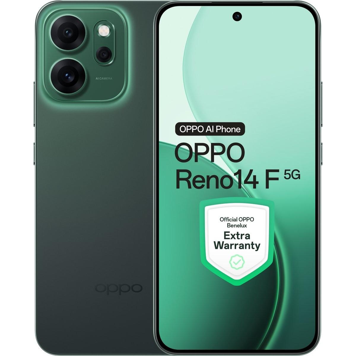 OPPO Reno14 F 5G (256 GB, Luminous Green, 6.70", Dual SIM, 5G) - Digitec
