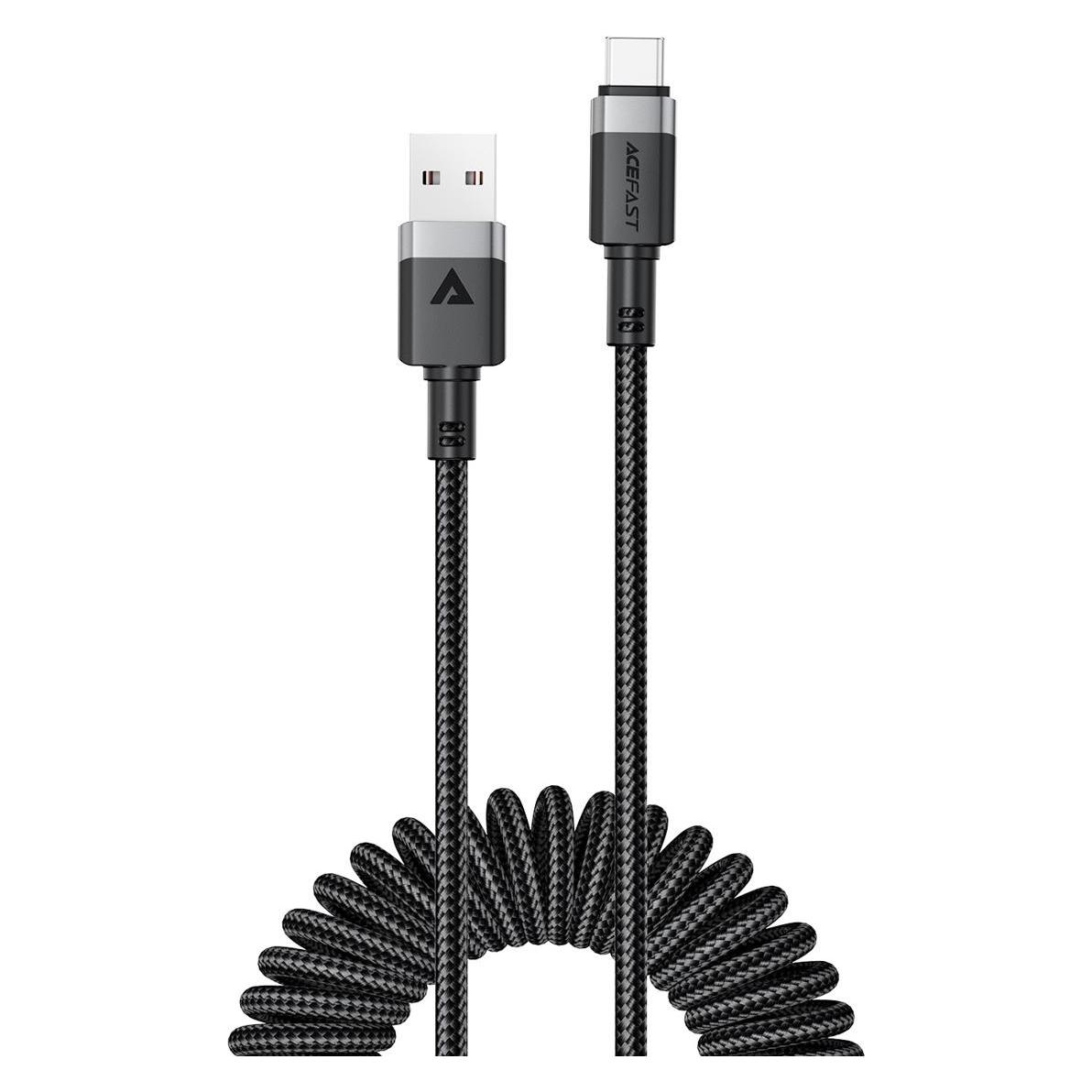 Acefast C14-04 USB-A - USB-C Cable Spring 480Mb/s 3A 1.2m - Black - Galaxus