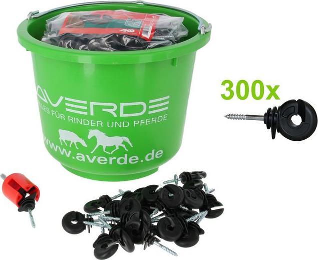 Averde 300x AKO Ringisolatoren, inkl. Stalleimer & Einschraubhilfe ...