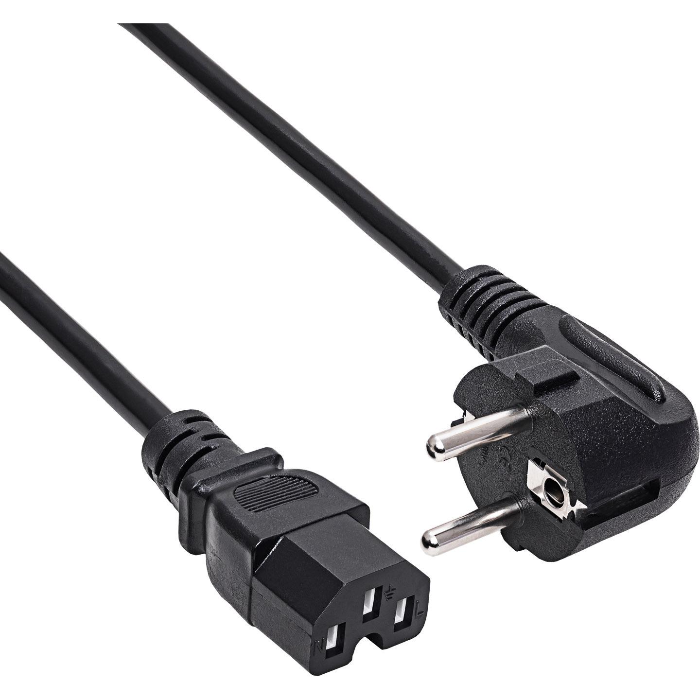 Fuj Tek CEE 7/7 C13 Power Cable with Angled Plug, Black, 7m - Galaxus
