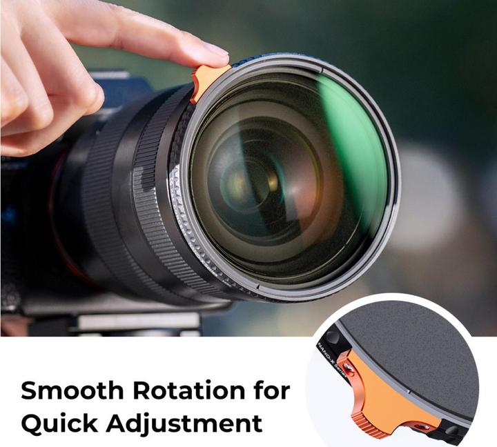 K&F Concept 77mm 2-in-1 Black mist1/4+Variable ND232, Anti-Scratch ...