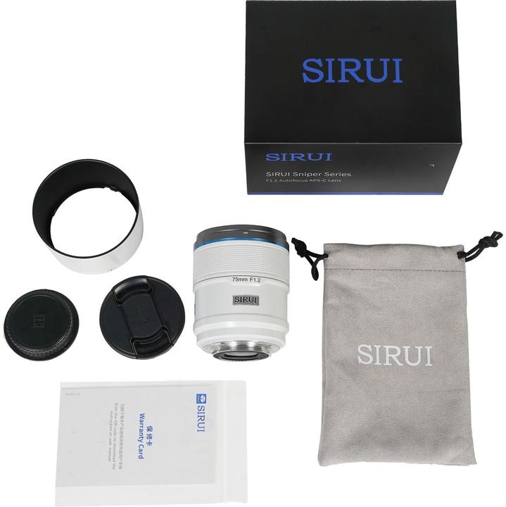 Sirui Sniper 75mm f/1.2 Aps-C/S35 Auto-Focus Lens (E Mount White) (Sony ...
