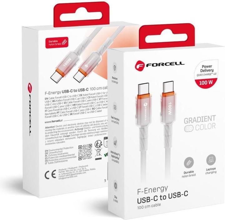 Forcell Cable F-ENERGY C357 cable Type C to Type C QC4.0 PD 5A 100W ...
