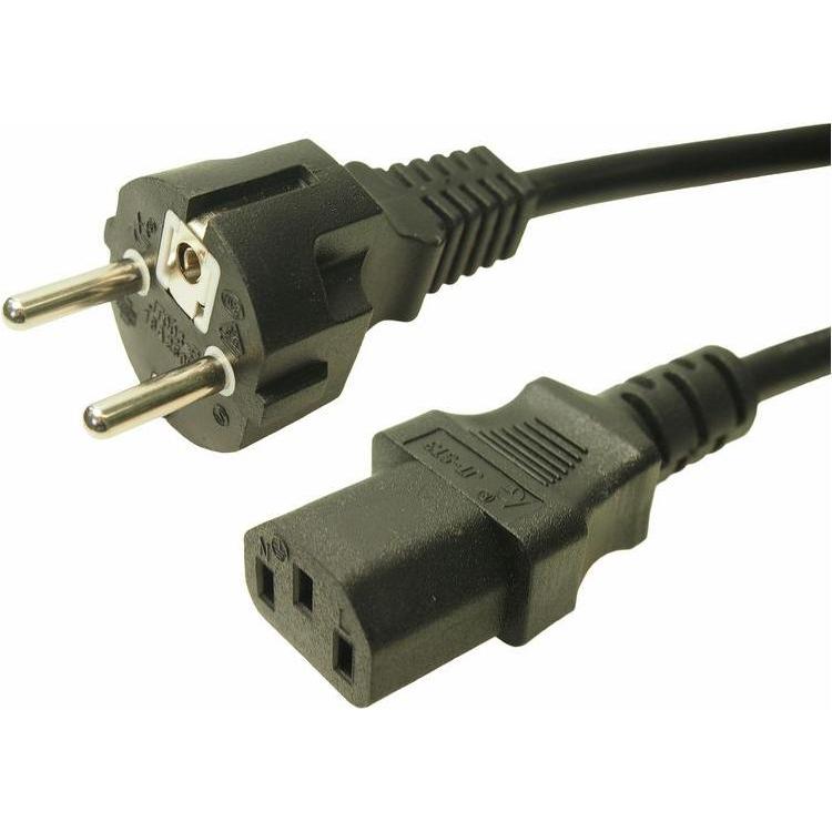 RS PRO Straight CEE 7/7 Plug to Straight IEC C13 Plug Power Cable ...