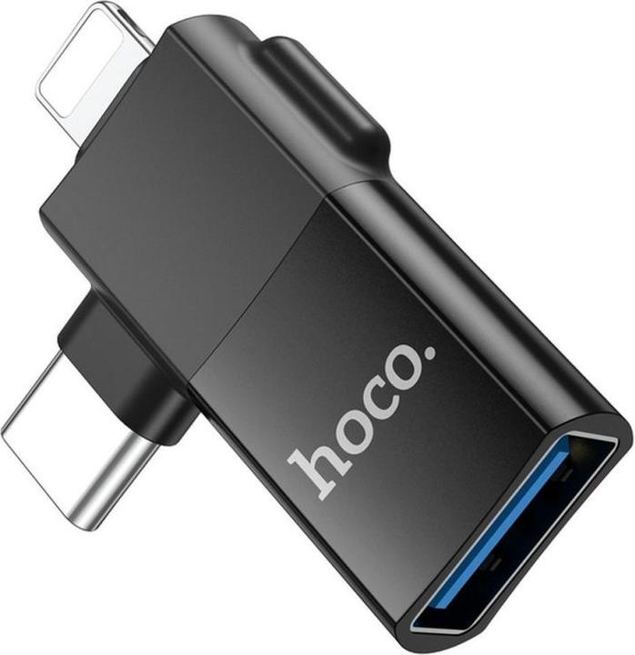 Hoco Cable adapter OTG Type C (male) / Lightning (male) to USB A ...