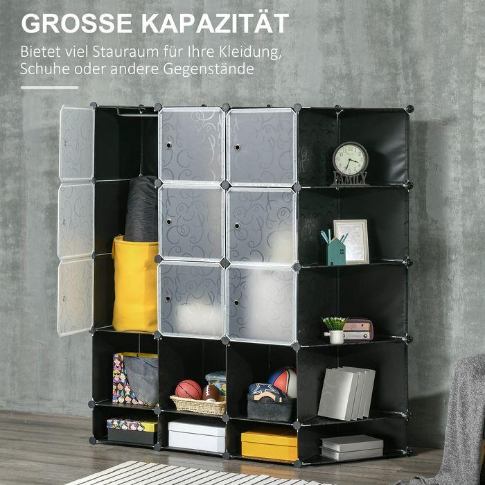 Swisshandel24 DIY Kleiderschrank Regalsystem mit 16 Fächern und 2 ...