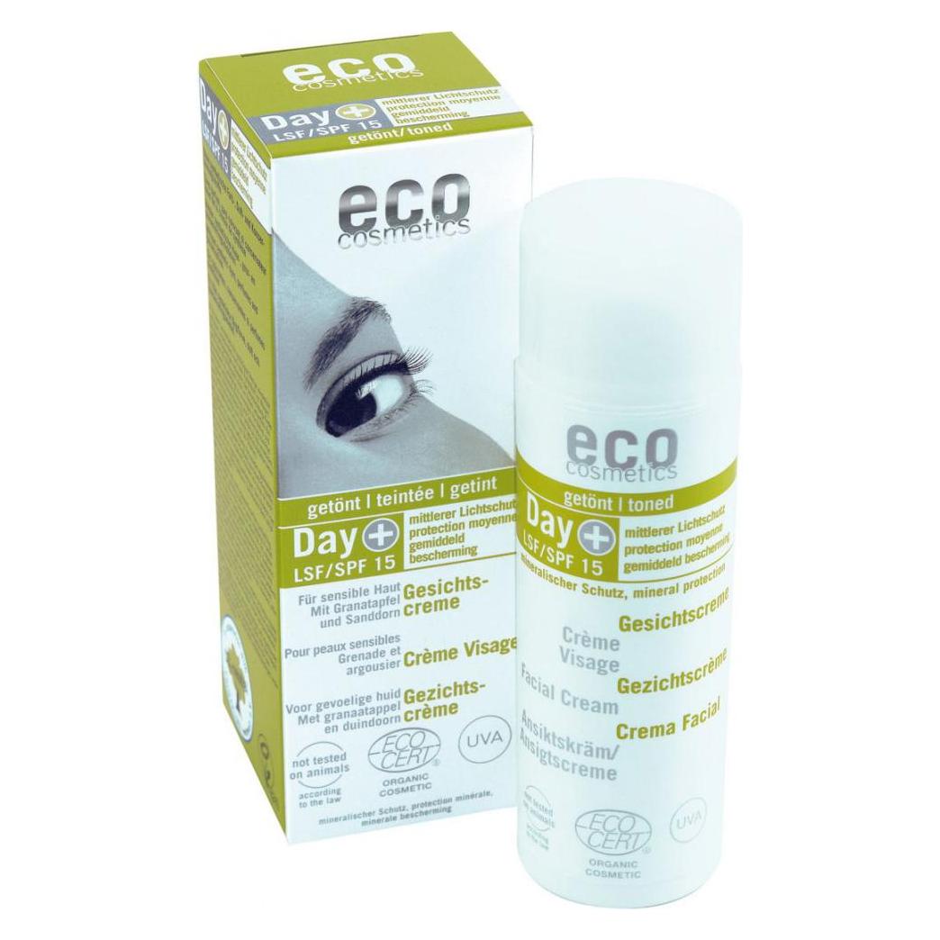 Eco Cosmetics Sonnencrème fürs Gesicht getönt LSF 15, 50 ml