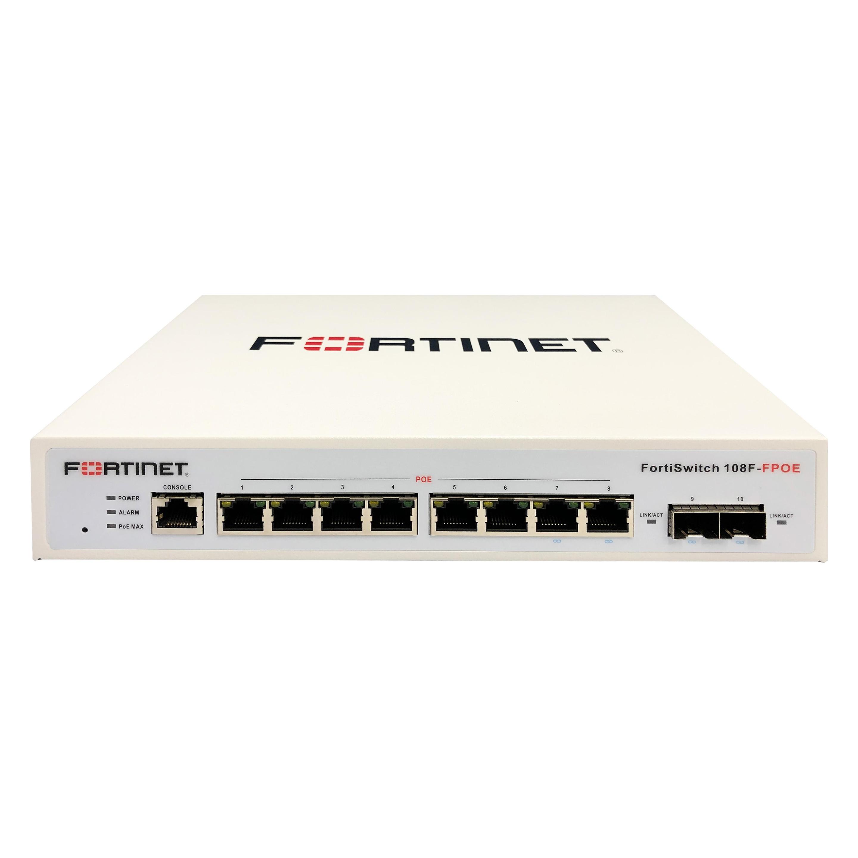 Fortinet FS-108F-FPOE - L2+ management switch with 8xGE + 2xSFP ...
