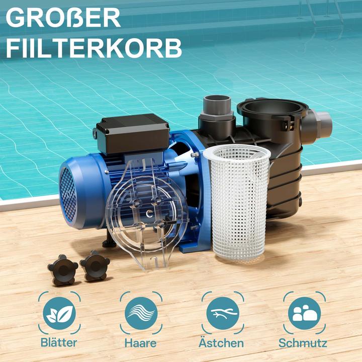 Wiltec Pool Pumpe 26400 l/h 2200 W Schwimmbadpumpe Filterpumpe Umwälzpumpe Pool - Galaxus