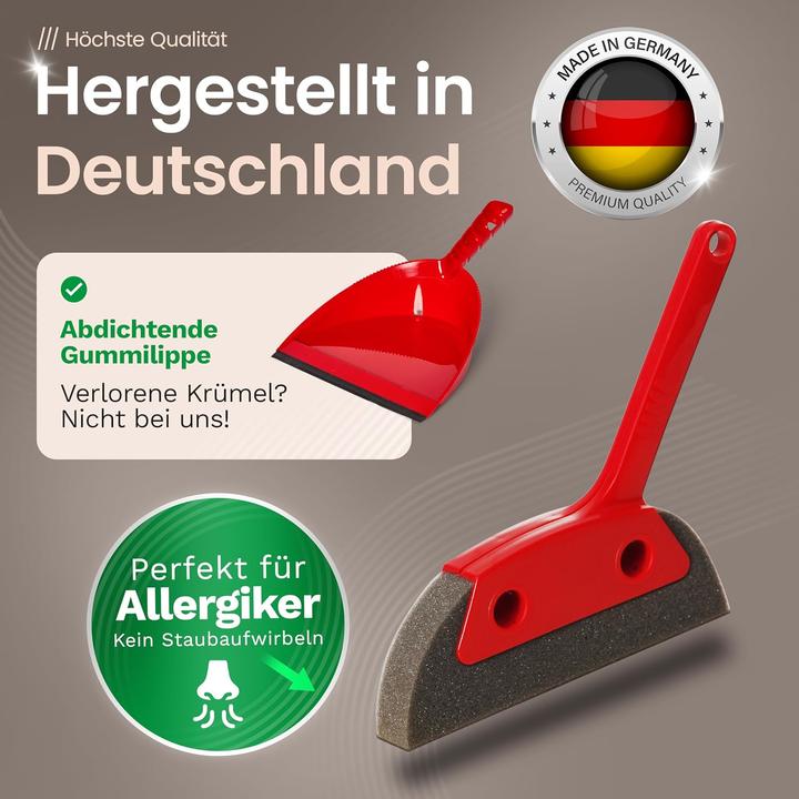 Novaliv Foam sweeping set I red I Shovel and broom I Foam hand brush ...