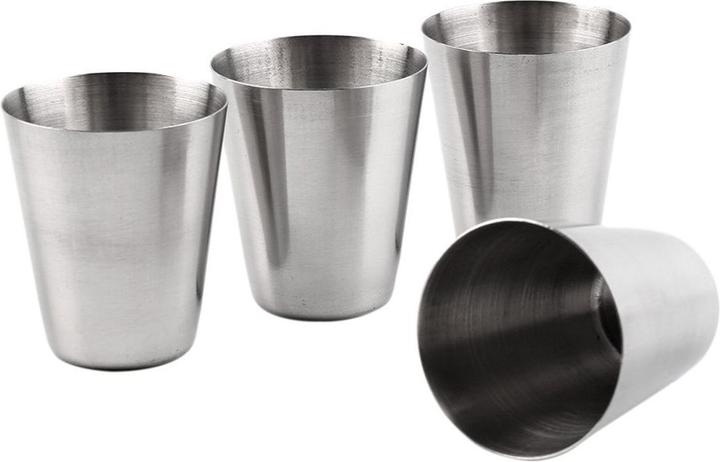 König Design Set of 4 Stackable Mugs Stainless Steel Drinking Mugs ...