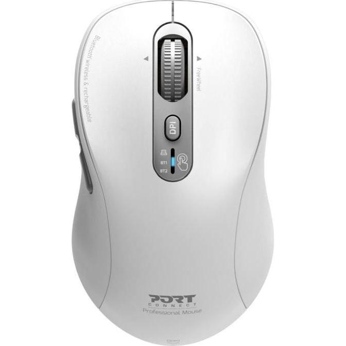 Port Designs Port MOUSE RECHARGEABLE BLUETOOTH PRO USB-C & USB-A White ...