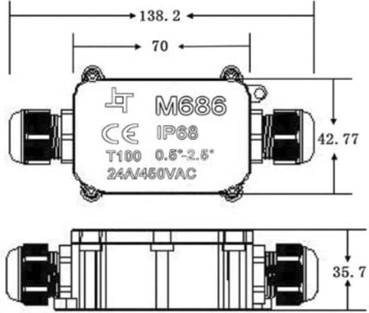 Boxexpert BXPJSGH686-2 Abzweigdose (L x B x H) 35 x 138 x 42 mm 1 St ...