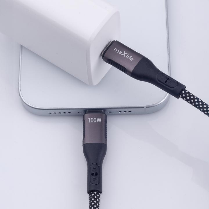 Maxlife MXUC-11 magnetisches Kabel USB-C - USB-C 1,0 m 100W schwarzes ...