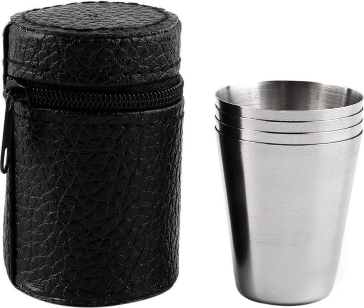 König Design Set of 4 Stackable Mugs Stainless Steel Drinking Mugs ...
