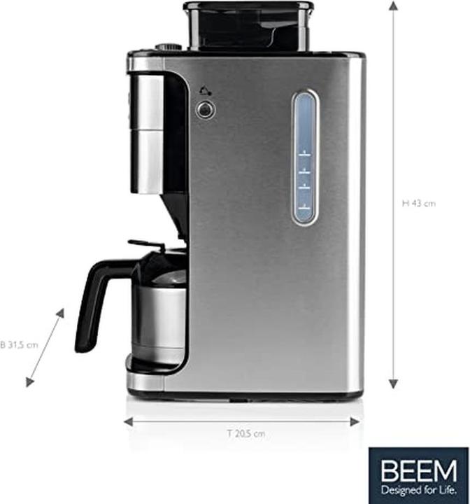 Beem Machine à café avec moulin intégré, thermos et minuterie 24 heures ...