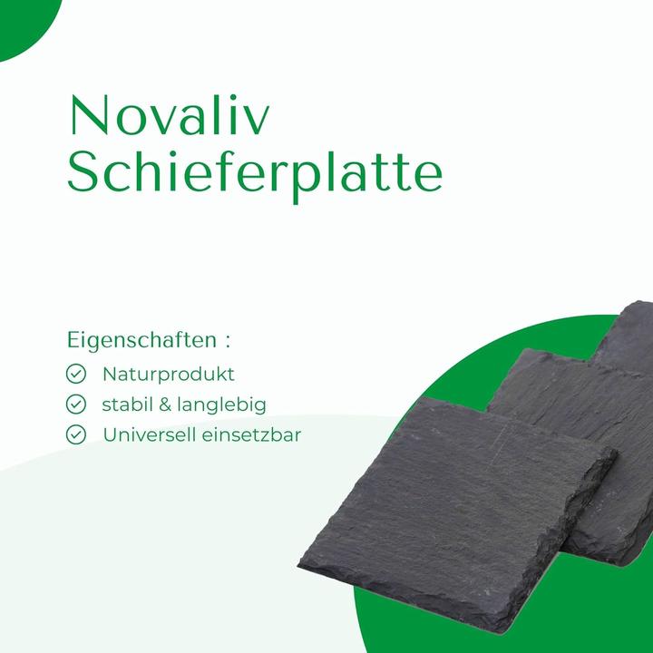 Novaliv 2x Schieferplatten I quadratisch I 15x15x0,5 cm I Schiefer ...