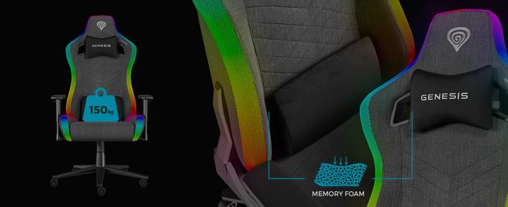 Genesis Computer chairs / desks Gaming Chair | Trit 660 RBG | Grey ...