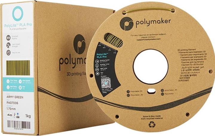 Polymaker PolyLite PLA PRO Army Green 1.75mm 1kg (1.75 mm, 1000 g ...