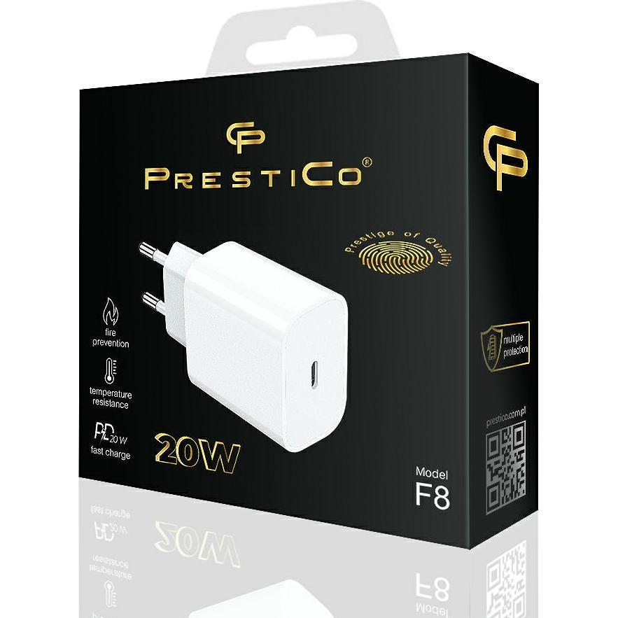 Nemo Equipment Prestico F8A Fast Charge wall charger USB-C 20W PD white ...