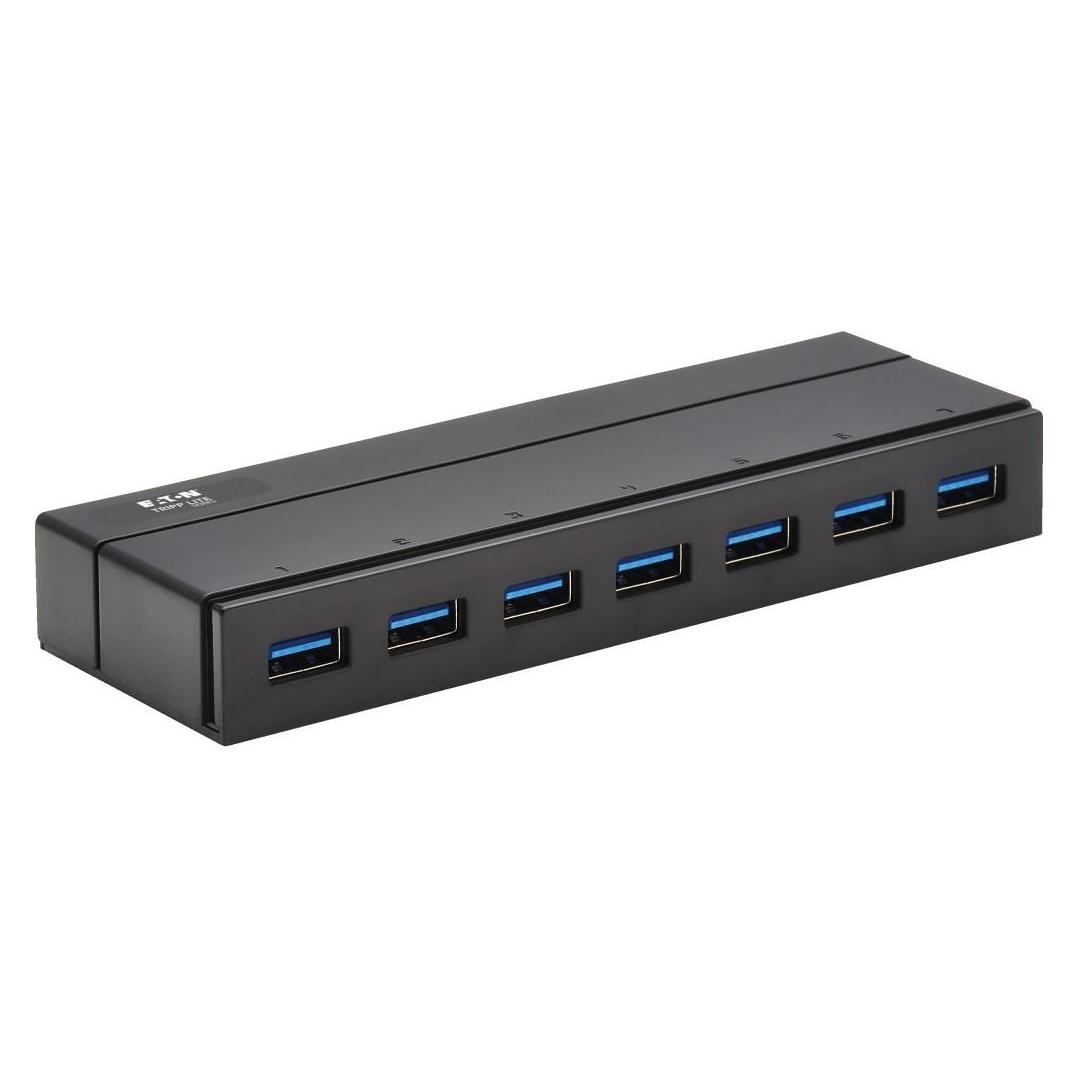 Eaton 7-Port USB-A Mini Hub - USB 3.2 Gen 1 International Plug Adapters