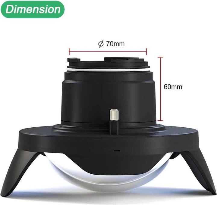 Seafrogs WA005-D-GL WA005-A Series 6 inch Dome Port 40M/130FT (Plastic ...