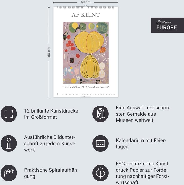 Weingarten Poster Art Kalender 2026 - Monet, Van Gogh, Matisse ...