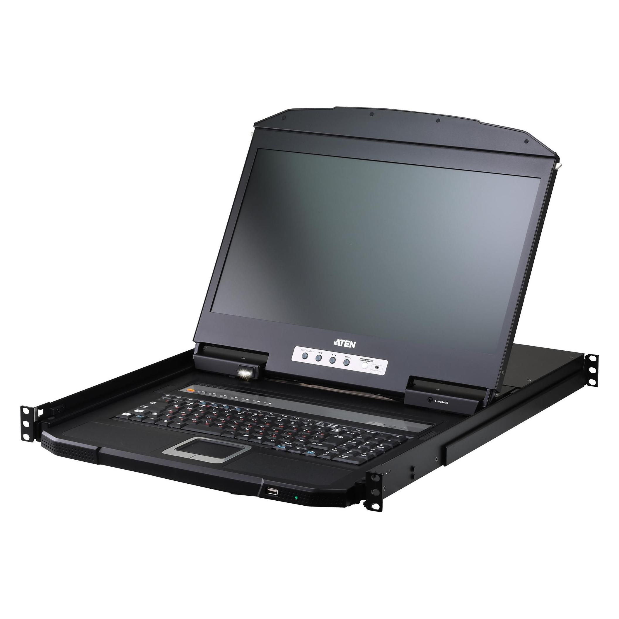 Aten CL3708iNW US KVM-IP-Switch 8-Port, 18,5"-LCD-Konsole (USB HDMI) US ...