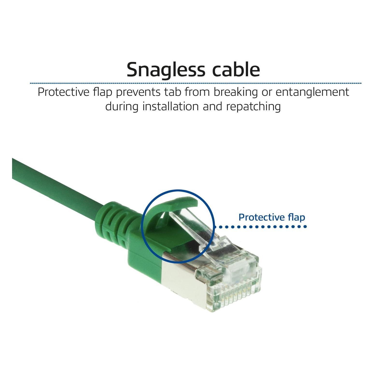 ACT Green 5 meter LSZH U/FTP CAT6A datacenter slimline patch cable ...