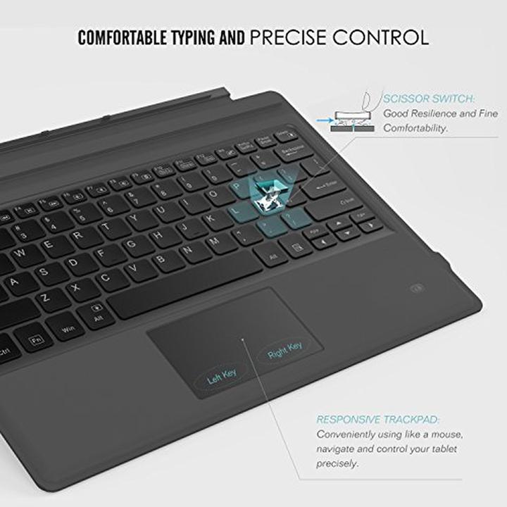 MoKo Surface Pro Tastatur mit Touchpad und Hintergrundbeleuchtung - Galaxus