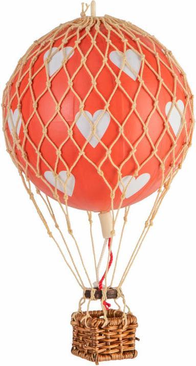Authentic Models Montgolfiere 13cm - Rouge Avec Coeurs Blancs