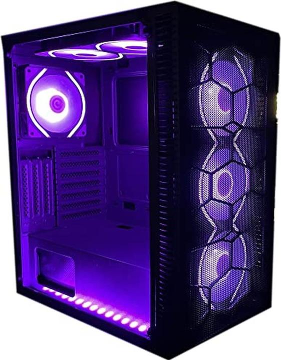 SaharaGaming Boîtier PC avec ventilation améliorée, panneau grillagé et ...