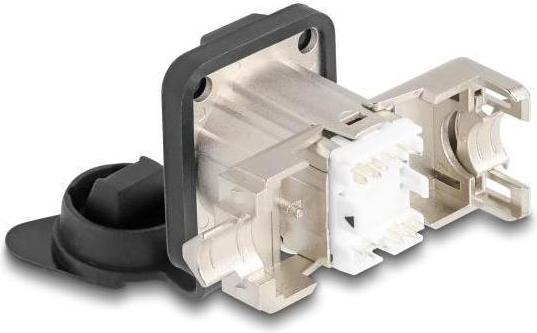 Delock D-Typ RJ45 Einbaubuchse mit LSA Anschluss Cat.6A STP