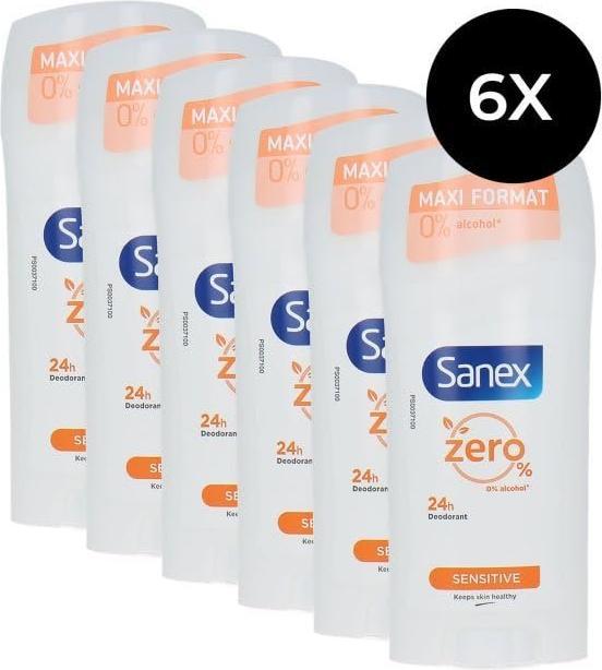 Sanex Zero% Sensitive Deo Stick Maxi Format - 6 x 65 ml - Galaxus