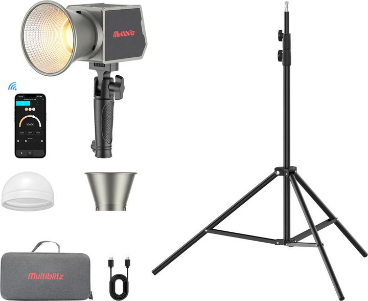 Multiblitz Set Fotolicht LED 100W Lampenstativ Lichtstativ Fotostudio ...