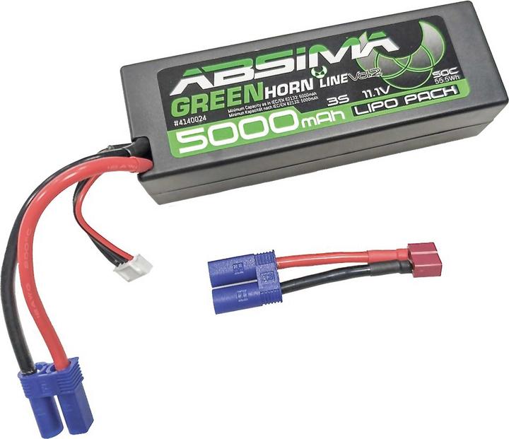 Absima Greenhorn Vol.2 LiPo 3S 11,1V-50C 5000 HC (EC5/T-Plug) (5000 mAh ...