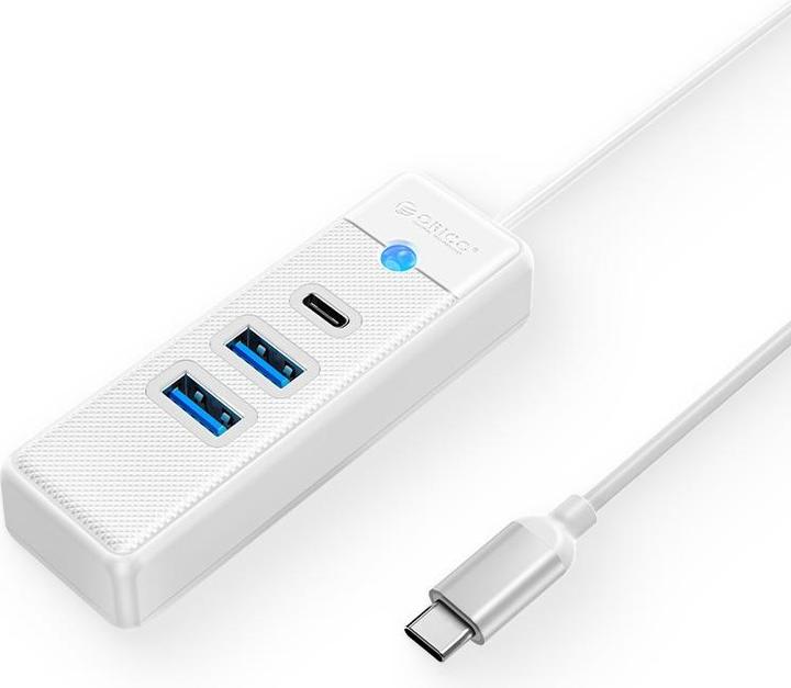 Orico Hub Adapter USB-C to 2x USB 3.0 + USB-C, 5 Gbps, 0.15m (White ...