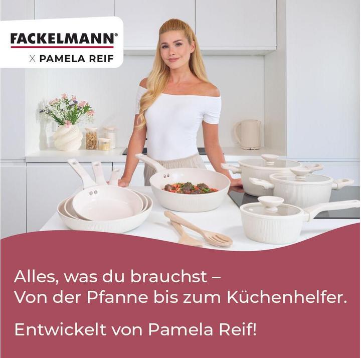 Fackelmann Bratpfanne Shell 20 cm, Beige, Material: Recycling