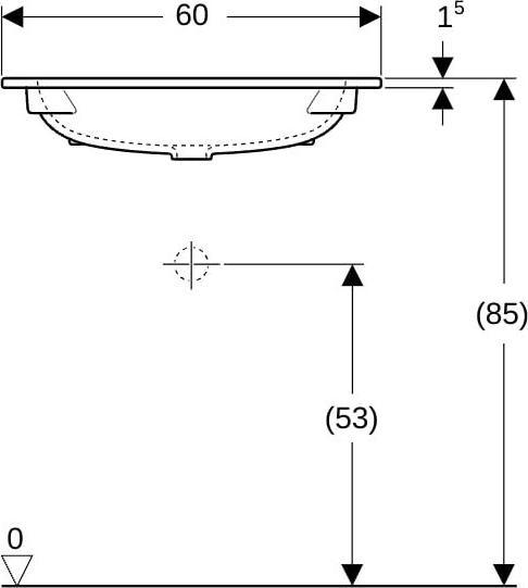 Geberit iCon lavabo pour meubles, sans trou pour robinetterie, sans ...