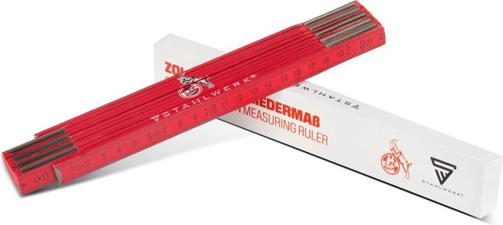 Stahlwerk Folding rule 1. FC Köln Edition set of 3 2 m metre rule ...