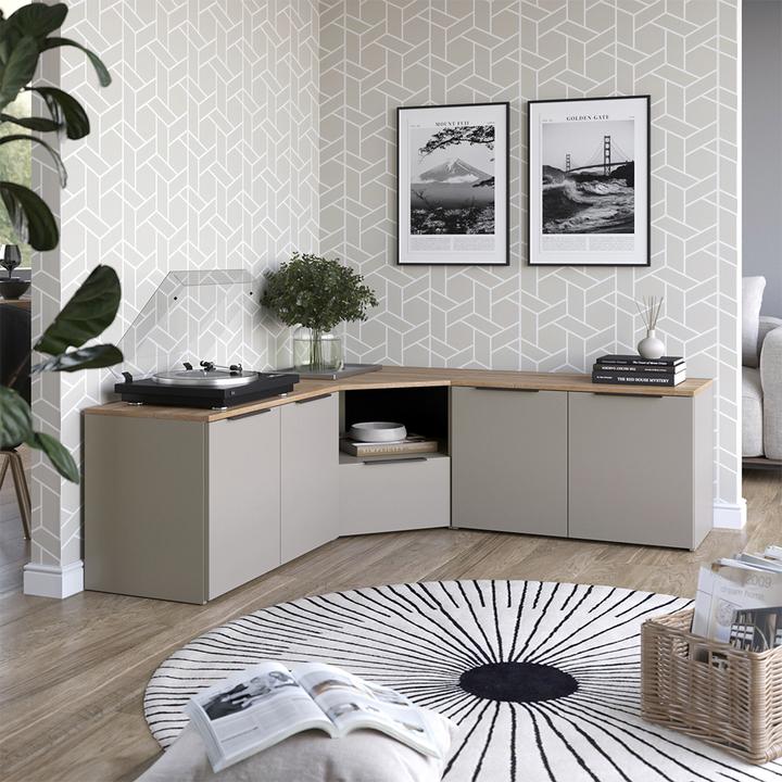 Vichy Wohnwand Wido, Greige/Sonoma, 3 Teile (80 x 50 x 40 cm) - Galaxus