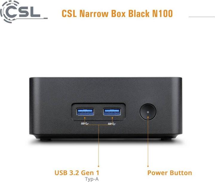 CSL Narrow Box Black (4000 GB, 16 GB, Intel N150, Intel UHD Graphics ...