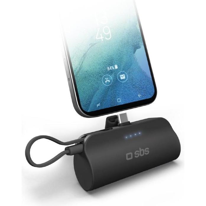 SBS Banque d'alimentation 5 000 mAh Fonction de support et câble USB-C ...
